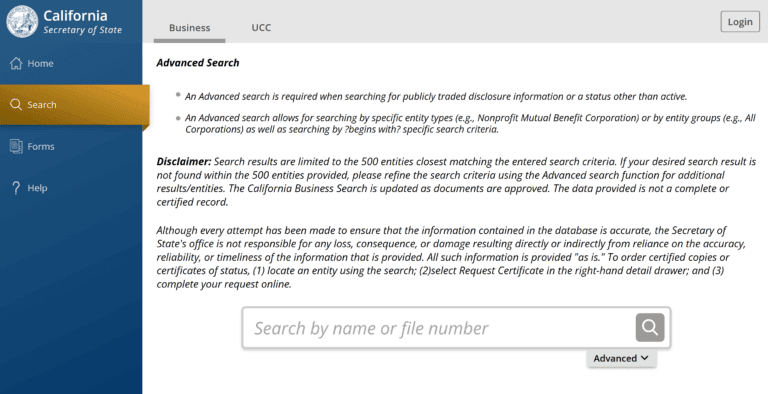 Search California Business Entities | Verify & Register