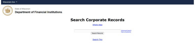 Wisconsin SOS Business Search Guide