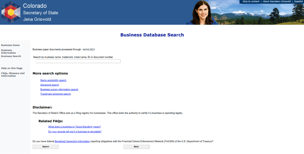 Colorado Entity Search: Fast, Free, Reliable Tool