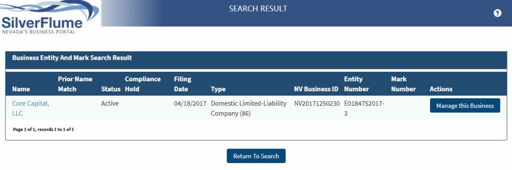 Nevada LLC Search Guide | SilverFlume Business Lookup Tool