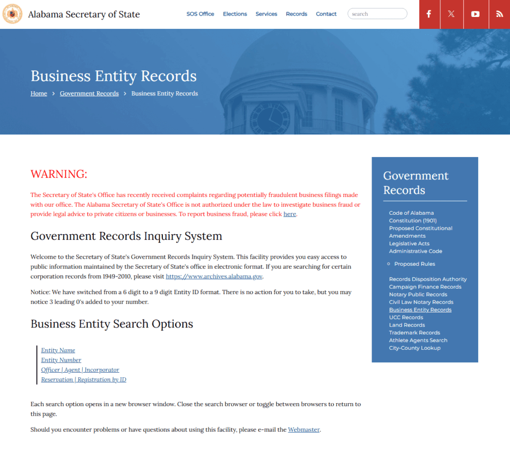 Alabama SOS Business Search: Name Availability & Filing (2026)